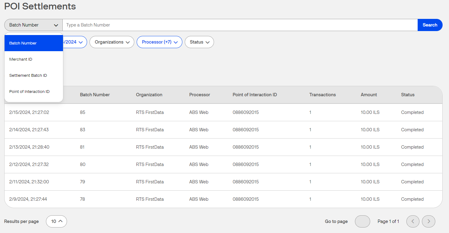 Point of Interaction (POI) Settlements | Verifone Central | Verifone Developer Portal